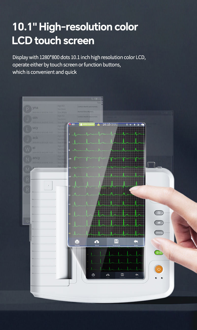 CONTEC NEW ECG Machine ECG1212G Digital Touch 12 Channel EKG Electroca – ContecEurope
